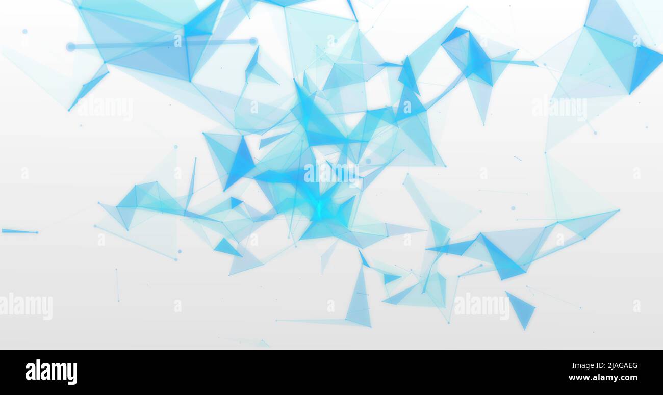Image of blue geometrical shapes moving on white background. colour ...