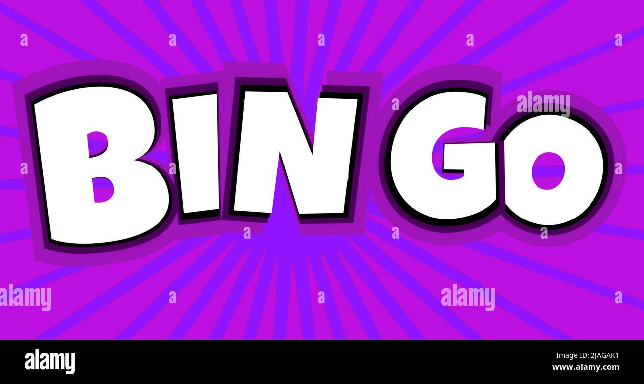 Image of bingo over purple striped background. games, national bingo ...