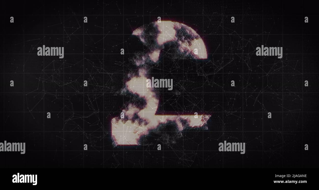 Image of pound symbol over chains. global business, finances ...