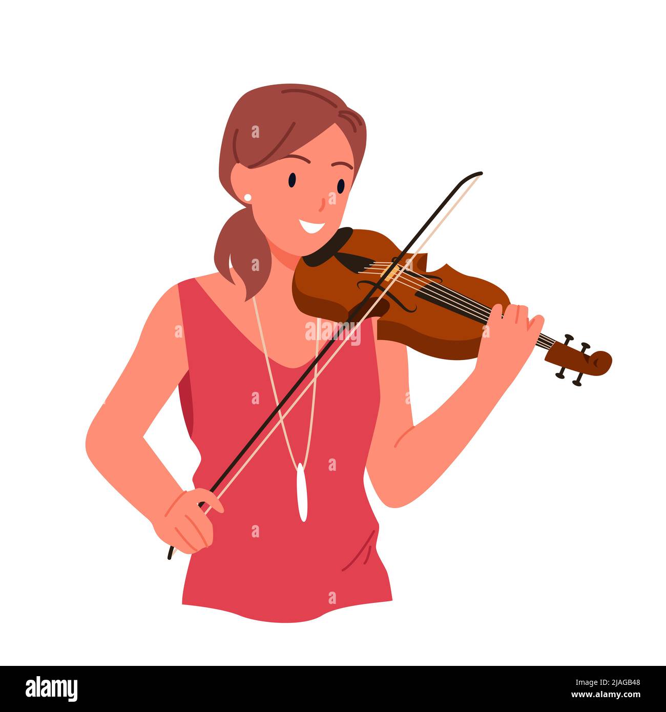 Girl playing violin, young cellist smiling, holding musical instrument ...