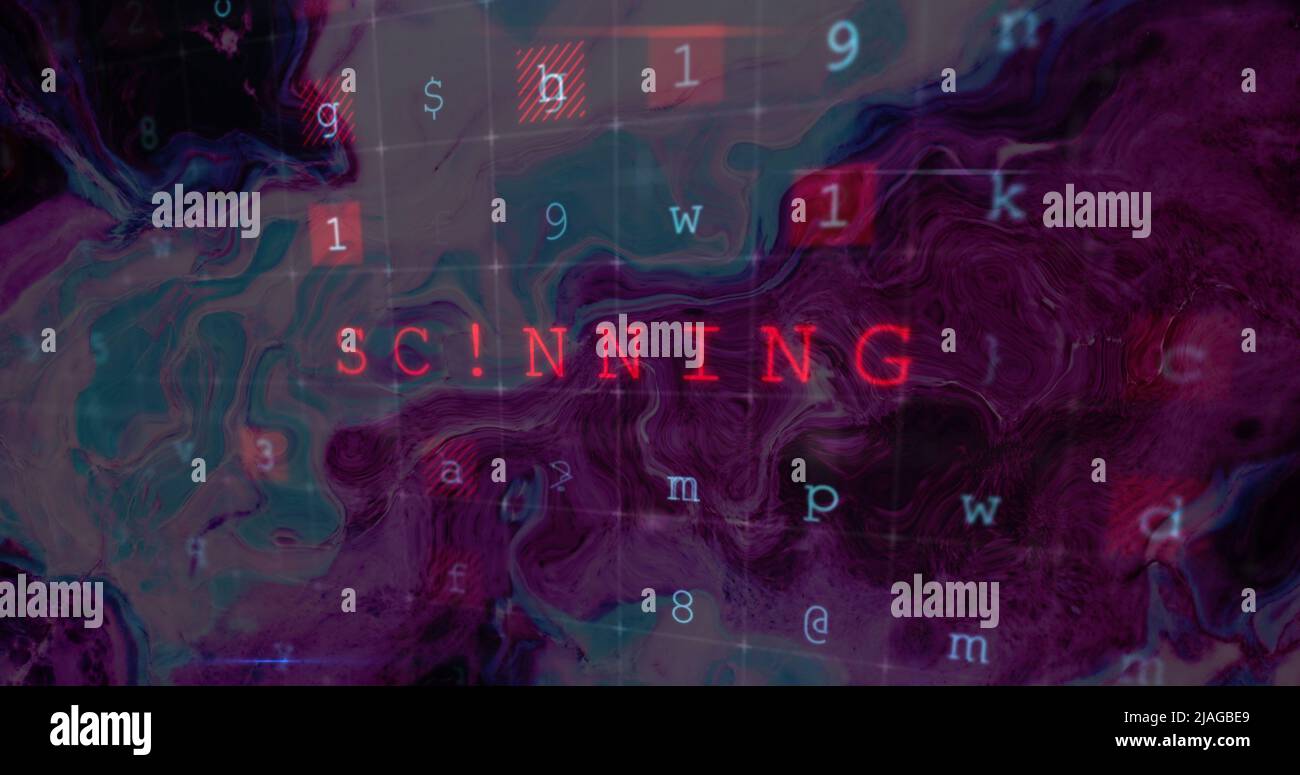 Image of cyber attack warning over moving background Stock Photo - Alamy