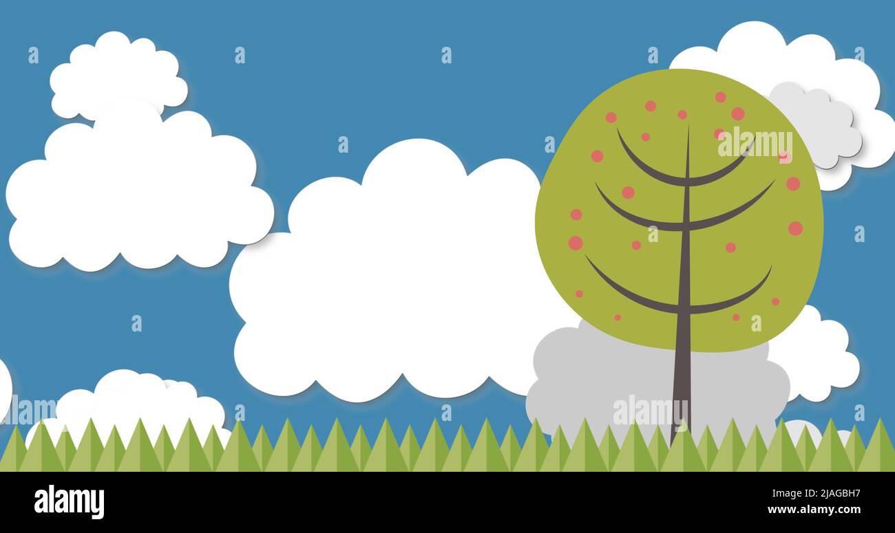 Image of tree over sky with clouds Stock Photo - Alamy