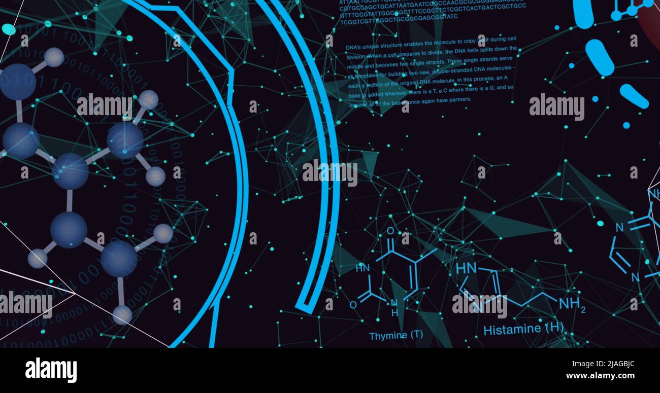 Image of scientific data processing on black background Stock Photo - Alamy