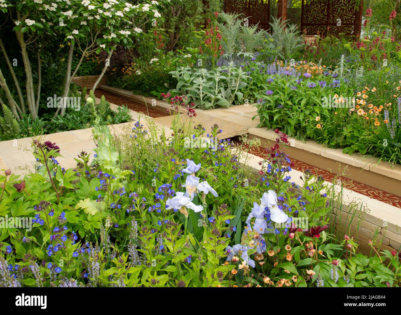 The Morris & Co. Garden containing a pavilion and water channels based ...