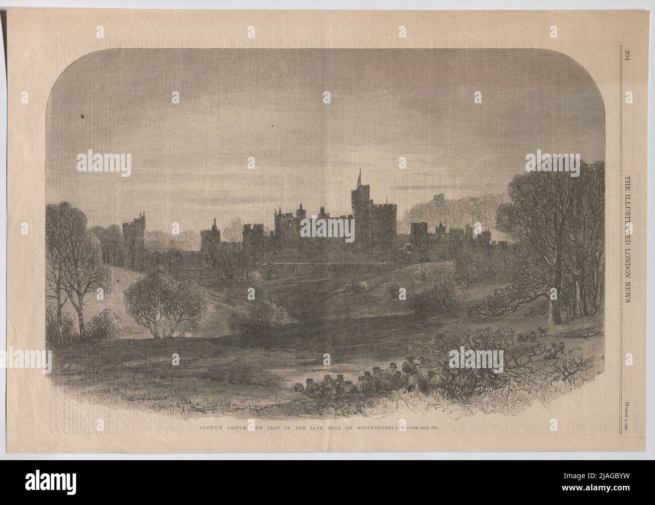 ALNWICK CASTLE, THE SEAT OF THE LATE DUKE OF NORTHUMBERLAND.". Alnwick ...