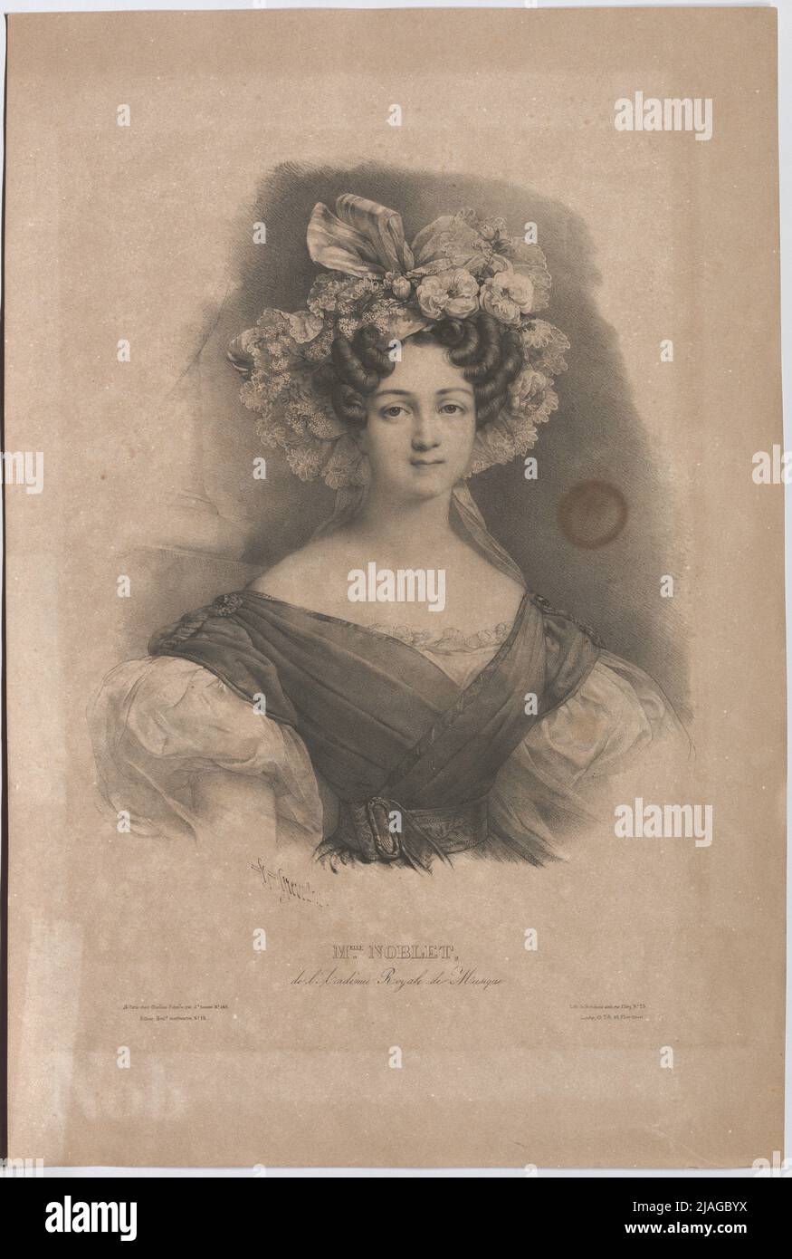 Miss. Noblet, of the royal Academy of Music. ". Alexandrine Noblet ...