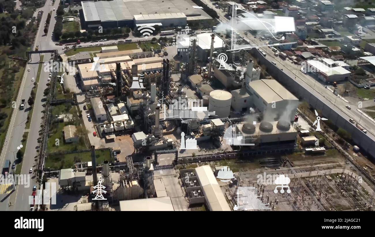 Smart factory concept. Communication network. INDUSTRY4.0 Stock Photo ...