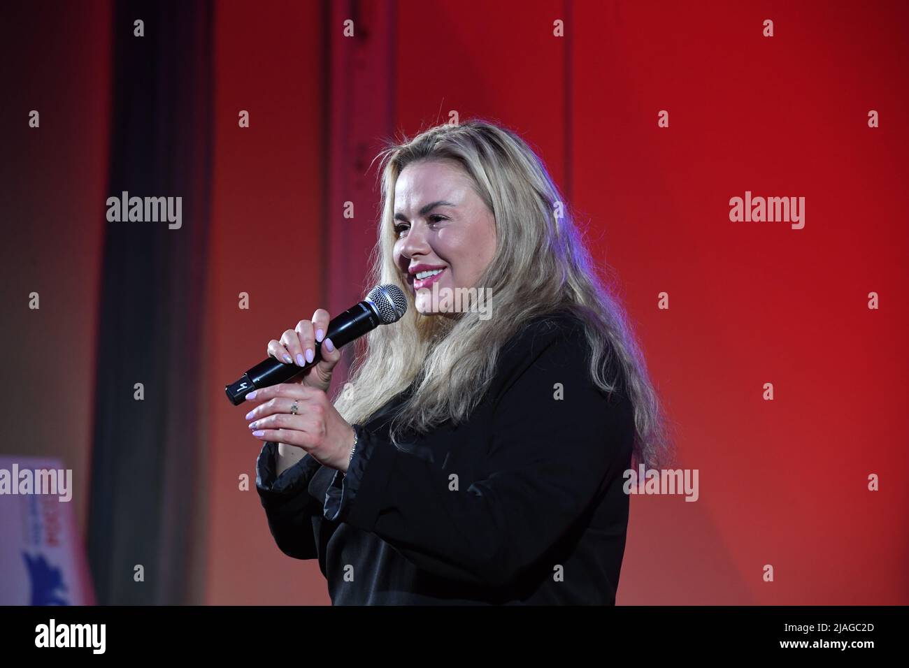 Moscow region, of Toporkovo. The singer Anna Semenovich performs at a ...