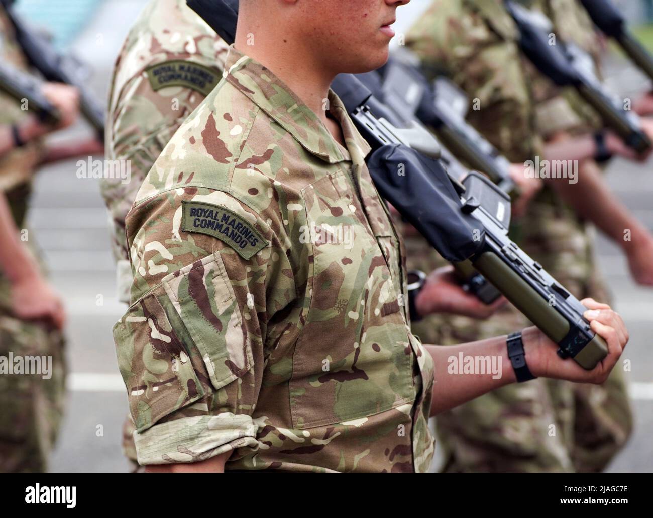 Royal Marine Commando personnel during a rehearsal for the Platinum ...