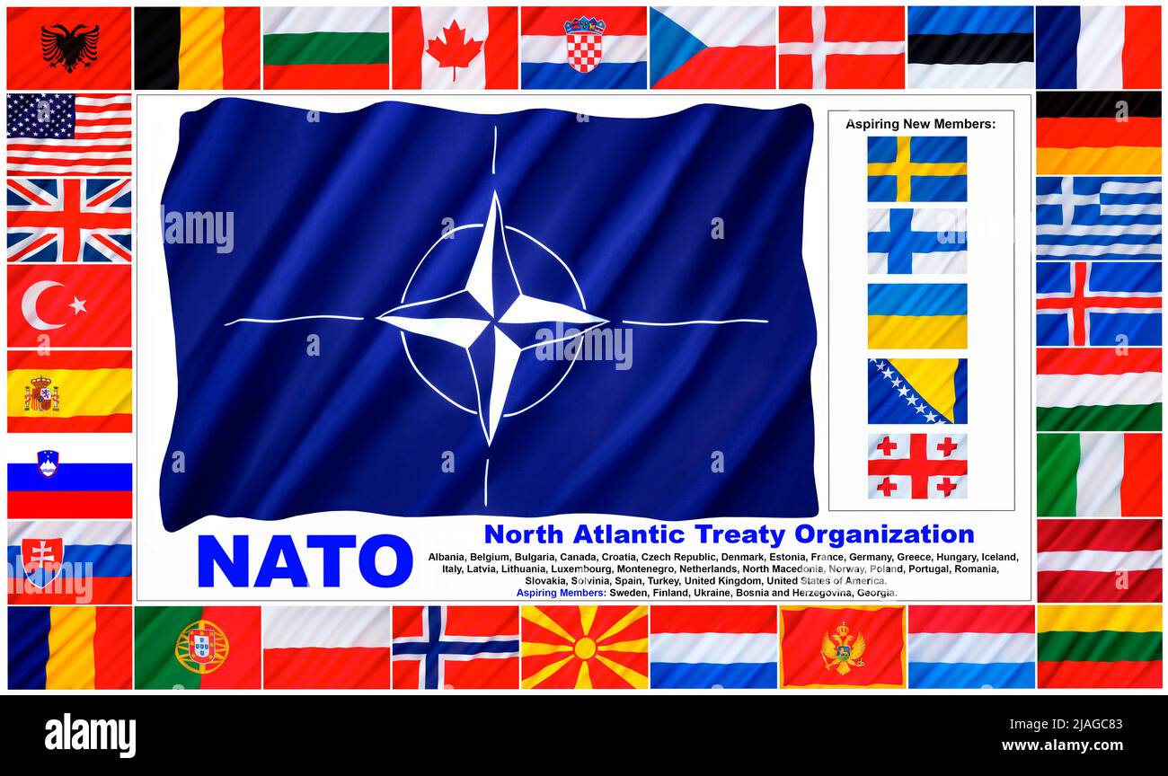 Nato member countries flags Cut Out Stock Images & Pictures - Alamy