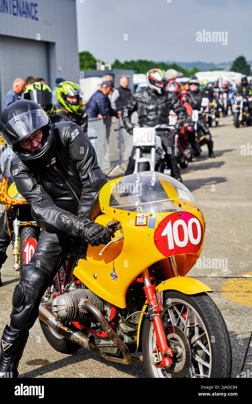 BMW motorcycle with boxer engine at the pre-start for a race with ...
