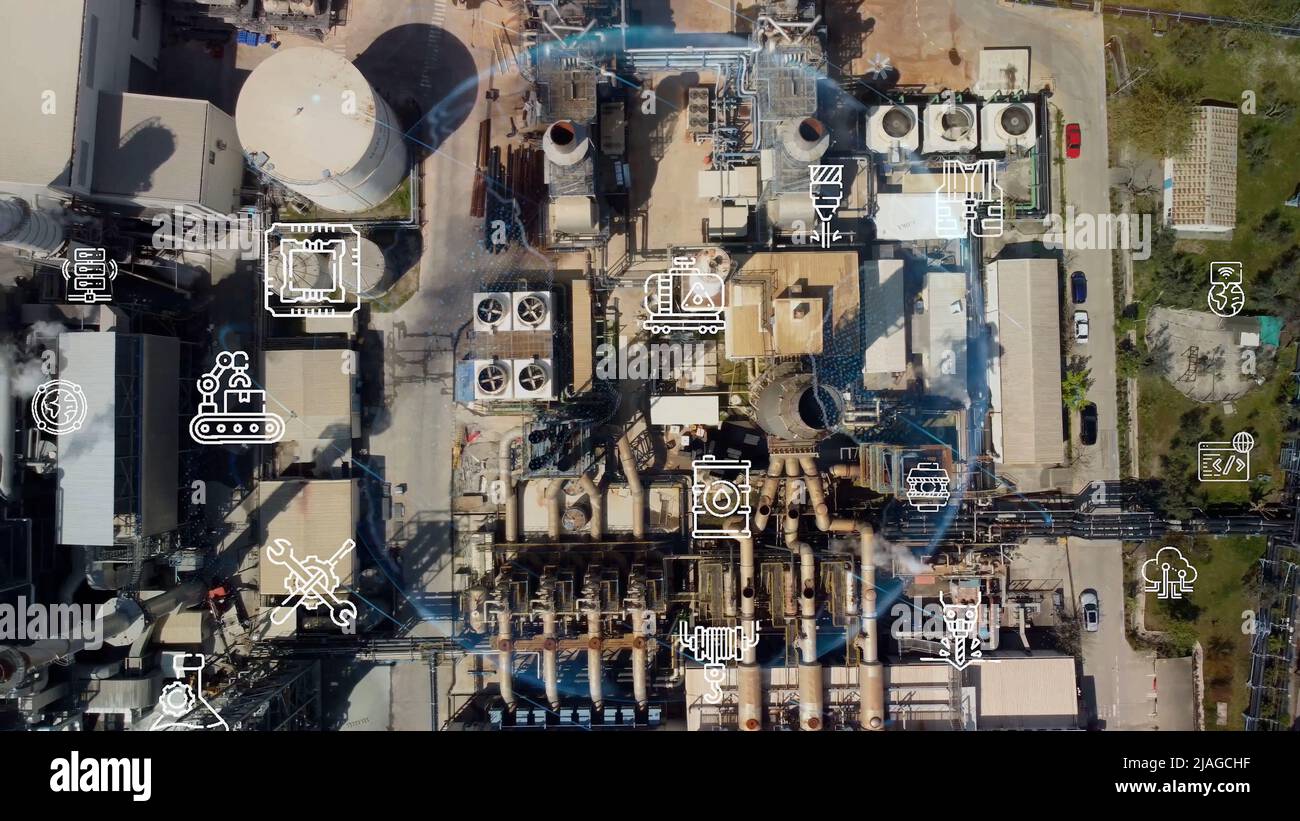 Smart factory concept. Communication network. INDUSTRY4.0 Stock Photo ...