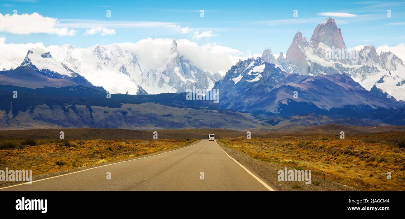 Views from highway at peaks of Andes Stock Photo - Alamy