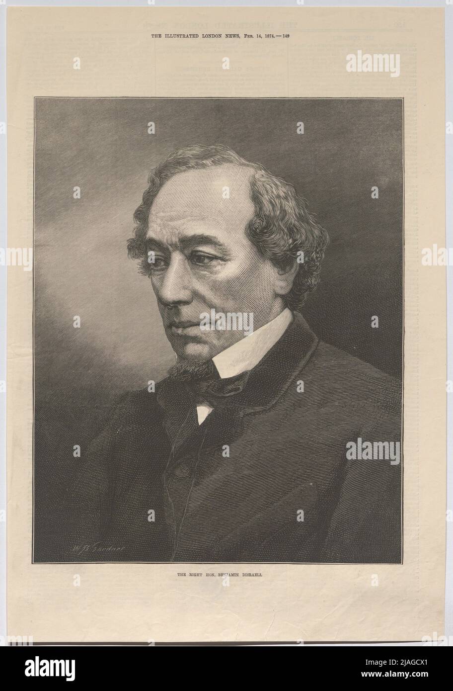 THE RIGHT HON. BENJAMIN DISRAELI". Benjamin Disraeli (aus "The ...