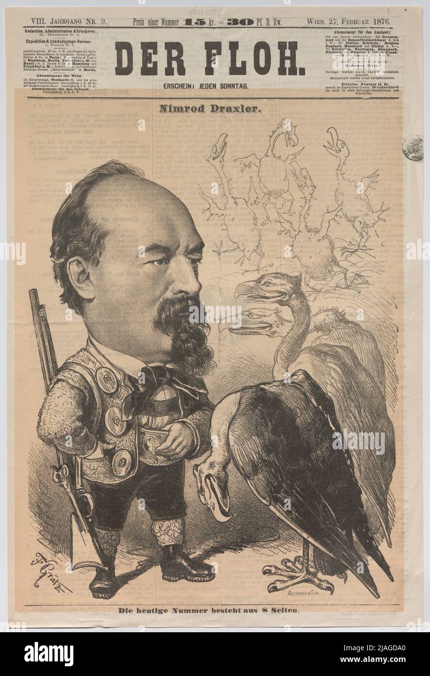 Nimrod Draxler ". Josef Draxler as Nimrod, Adler (title page of" Der ...