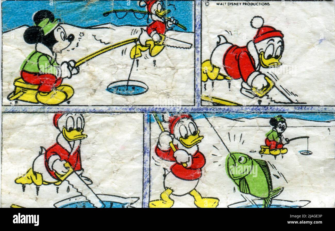 Turkish chewing gum insert. Walt Disney. 1980s Stock Photo - Alamy