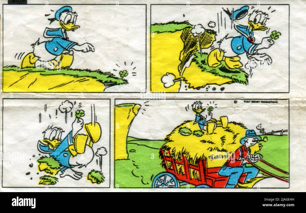 Turkish chewing gum insert. Walt Disney. 1980s Stock Photo - Alamy