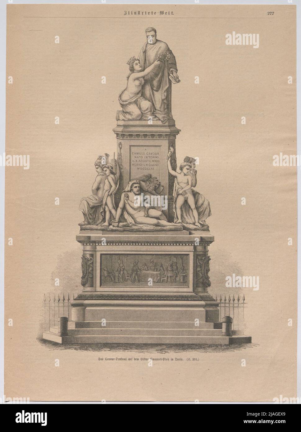 Colombo & O. Levensi: Count Camillo Cavour; The Cavor monument on ...