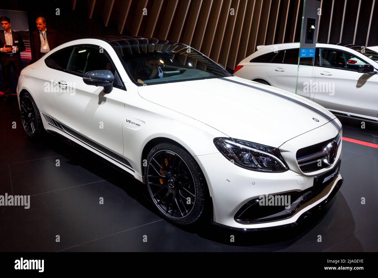 Mercedes AMG C sports car at the Brussels Expo Autosalon motor show ...