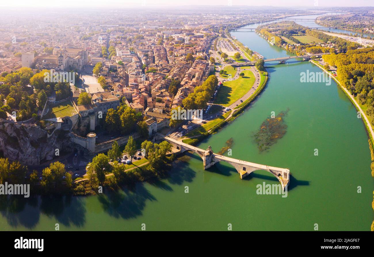 Aerial view of French city Avignon Stock Photo - Alamy