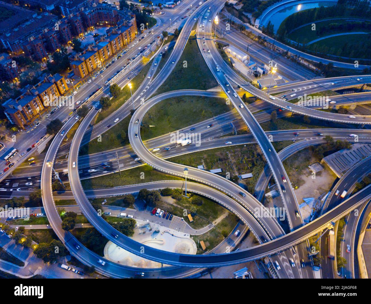 Highway road at night Stock Photo - Alamy