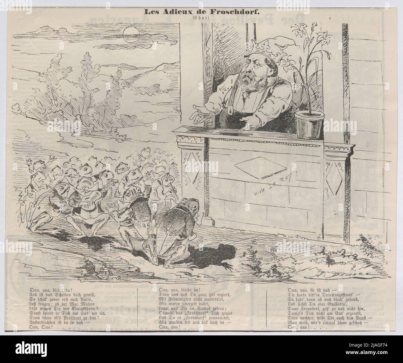 Les adieux de Froschdorf ". Heinrich Graf von Chambord; Frosch concert ...