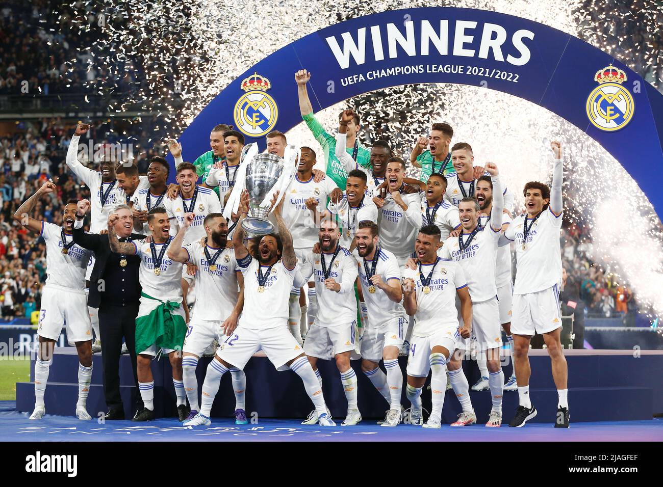 Saint-Denis, France. 28th May, 2022. Real Madrid team group (Real ...