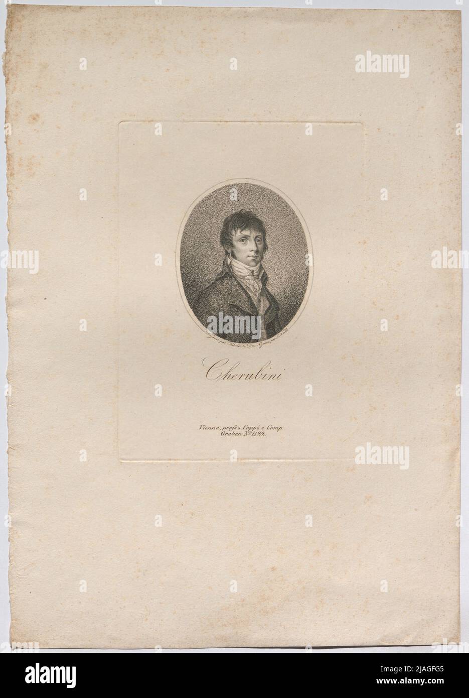 Cherubini. Johann Neidl (1776—1832), Copper Engraver, After: Hilaire ...