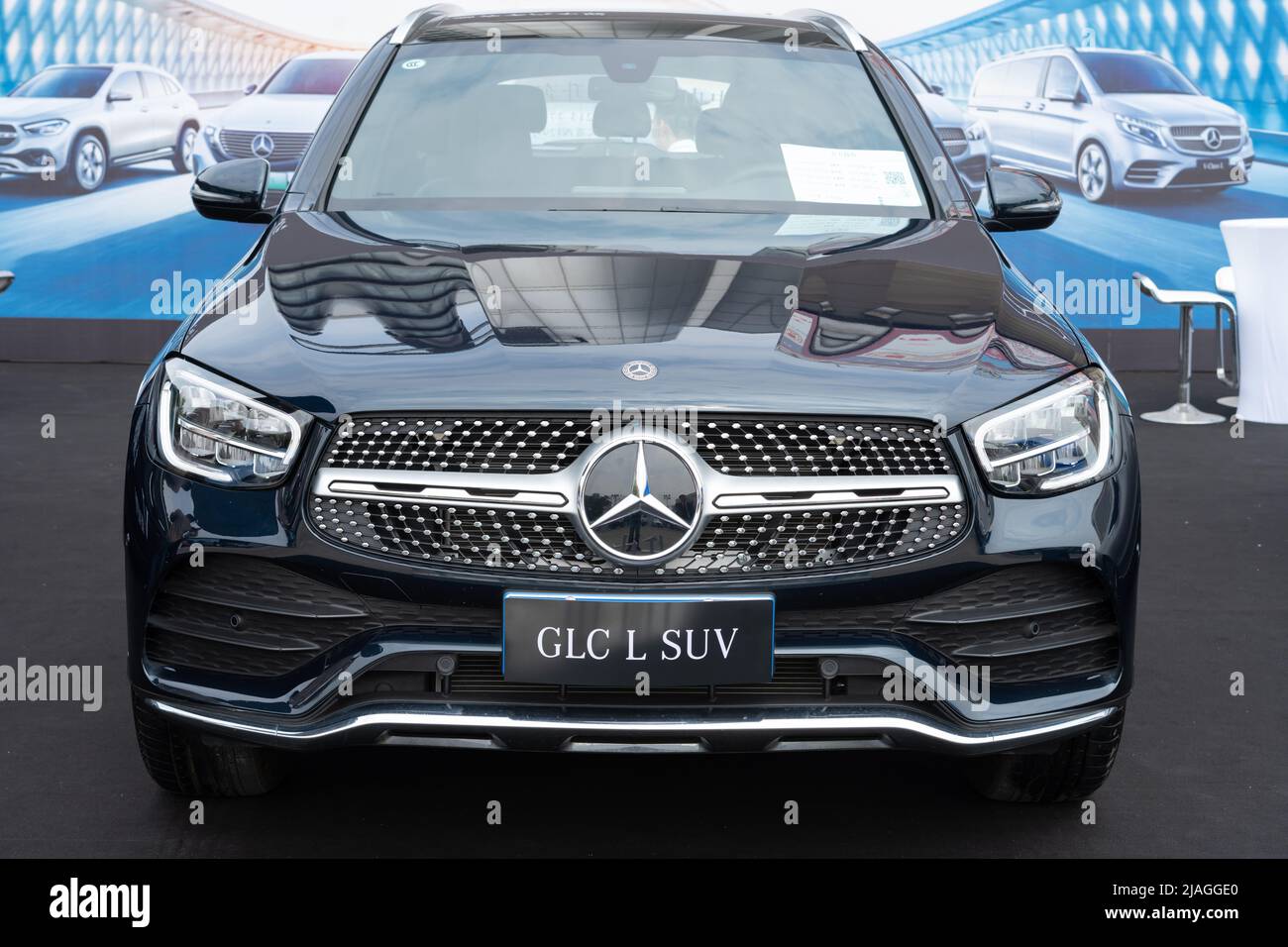 ZHONGSHAN GUANGDONG China-March 26 2021:front of a black Mercedes Benz GLC L SUV Stock Photo - Alamy