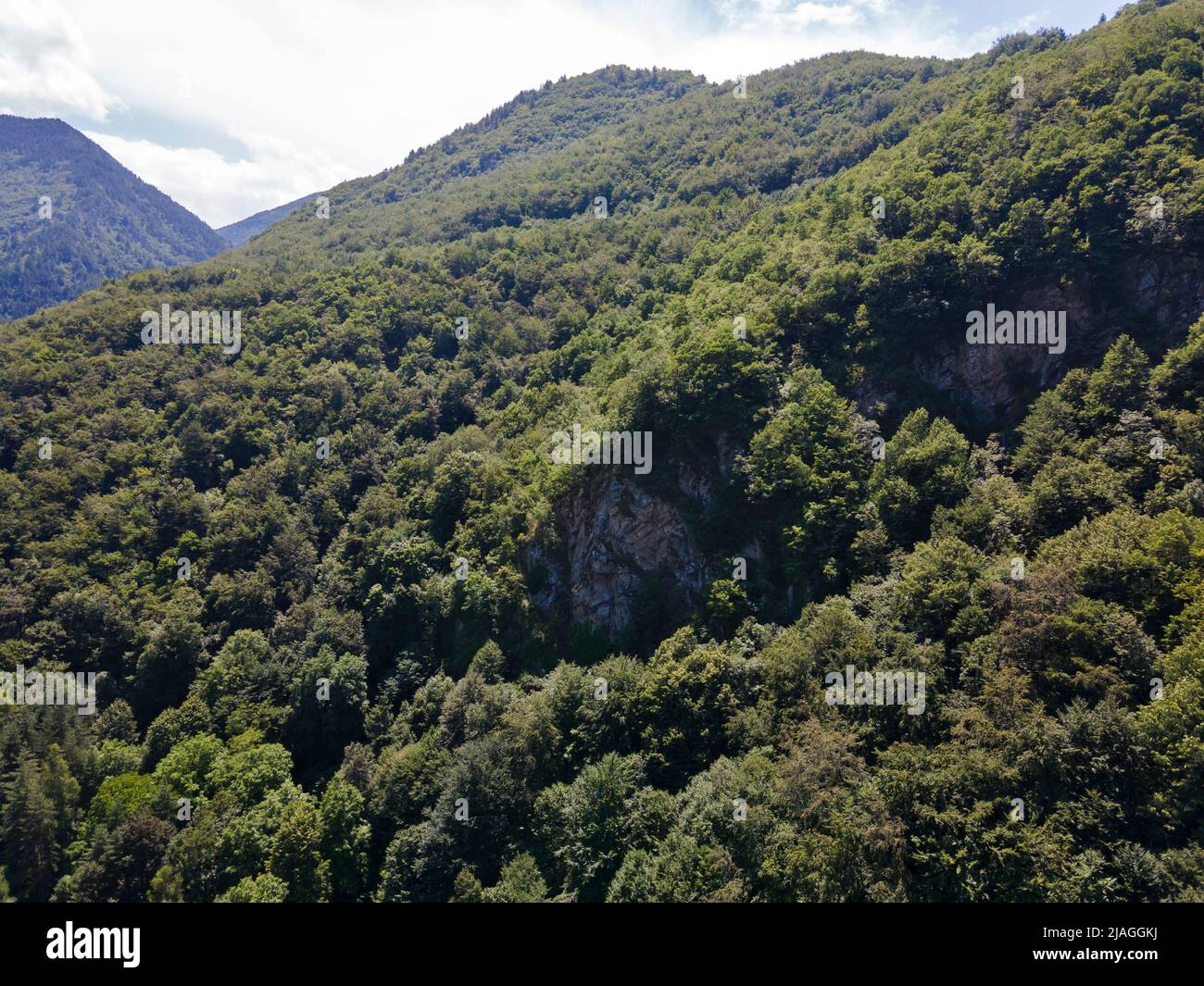 Amazing Aerial panorama of Rhodope Mountains near The Red Wall peak ...