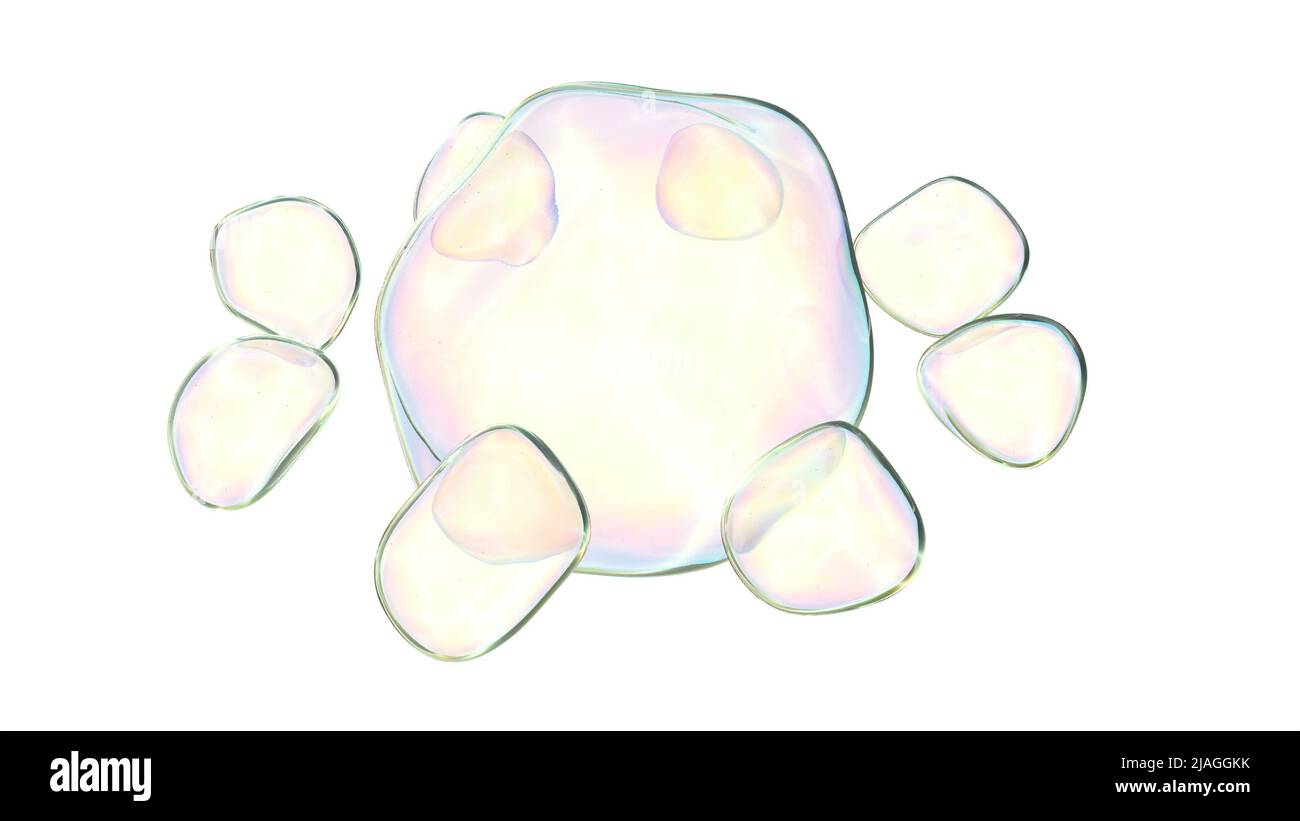 Soap bubbles in 3d style Fresh nature Abstract liquid 3d render Stock ...