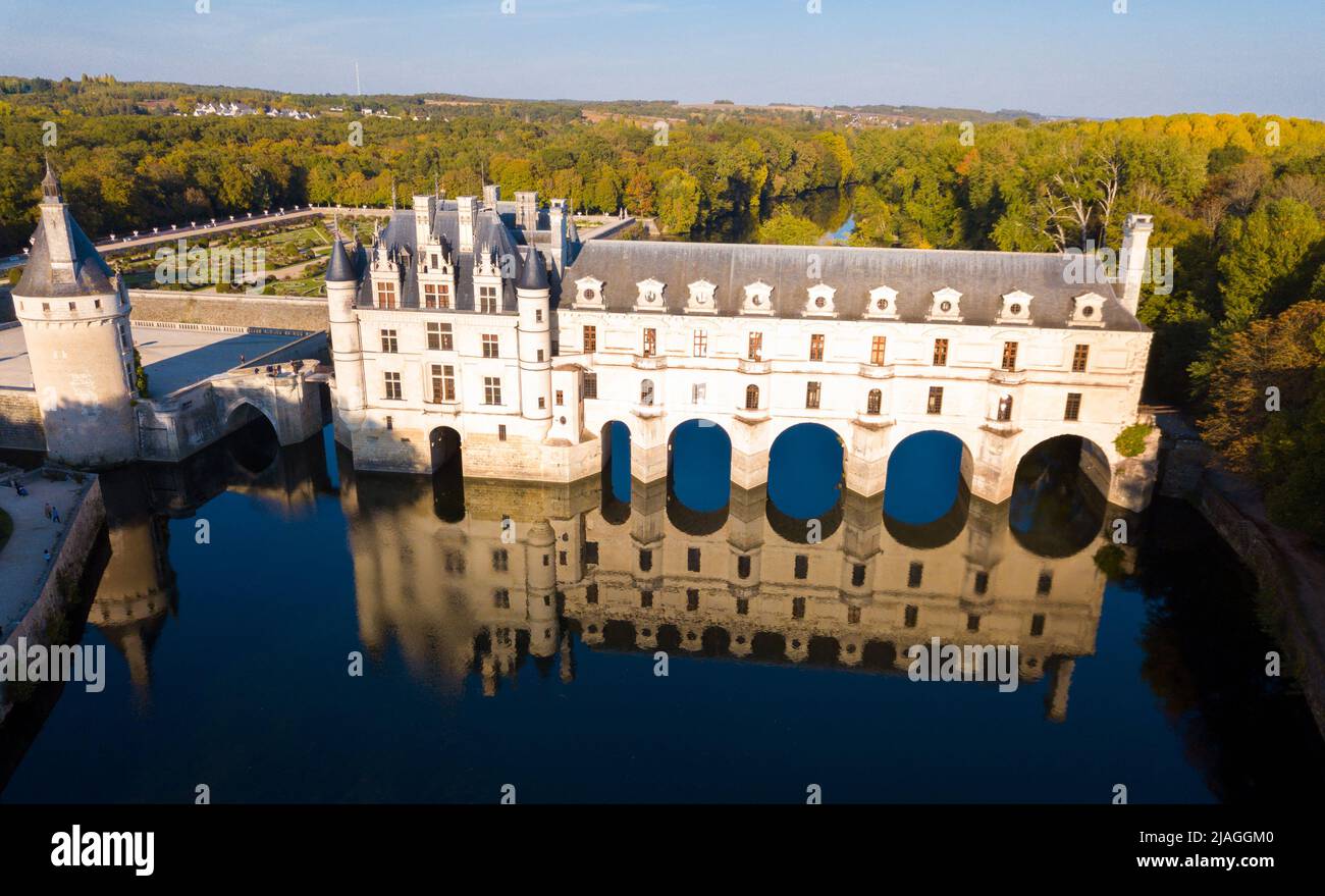 Chateau de chenonceau aerial hi-res stock photography and images - Alamy
