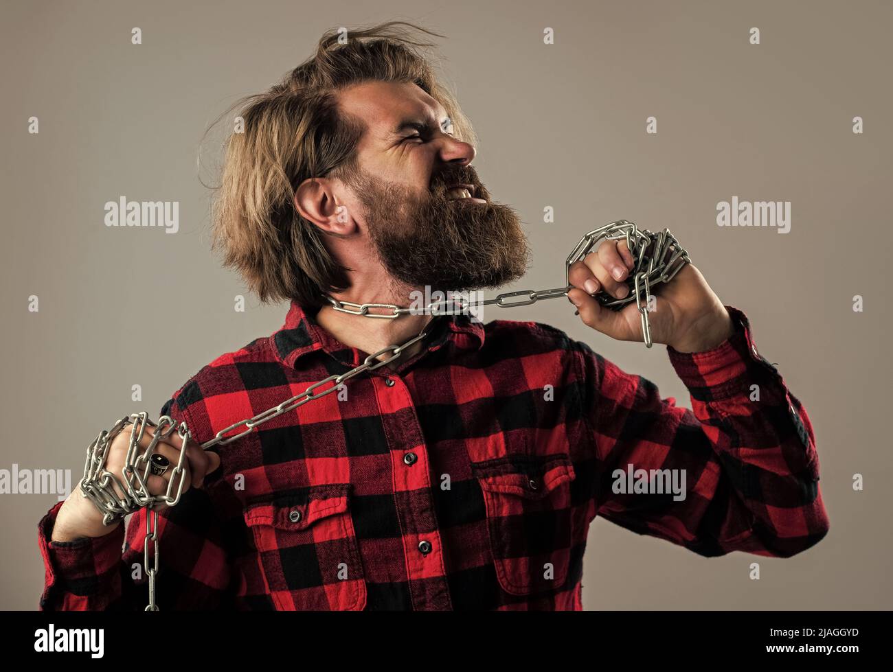 hard to breath. handsome man demonstrate power. male charisma and ...