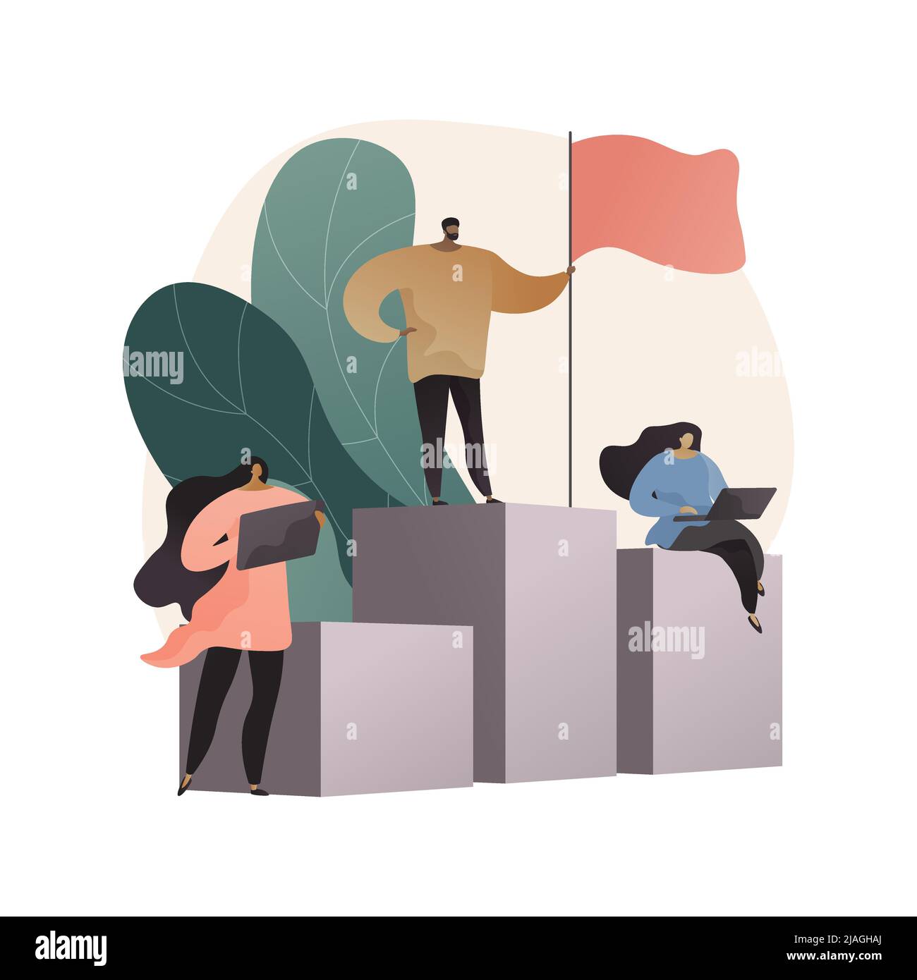 Corporate ladder abstract concept vector illustration Stock Vector ...