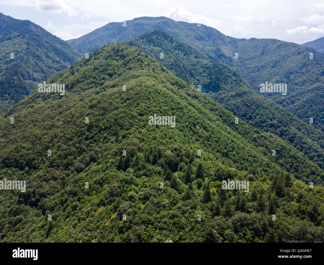 Amazing Aerial panorama of Rhodope Mountains near The Red Wall peak ...
