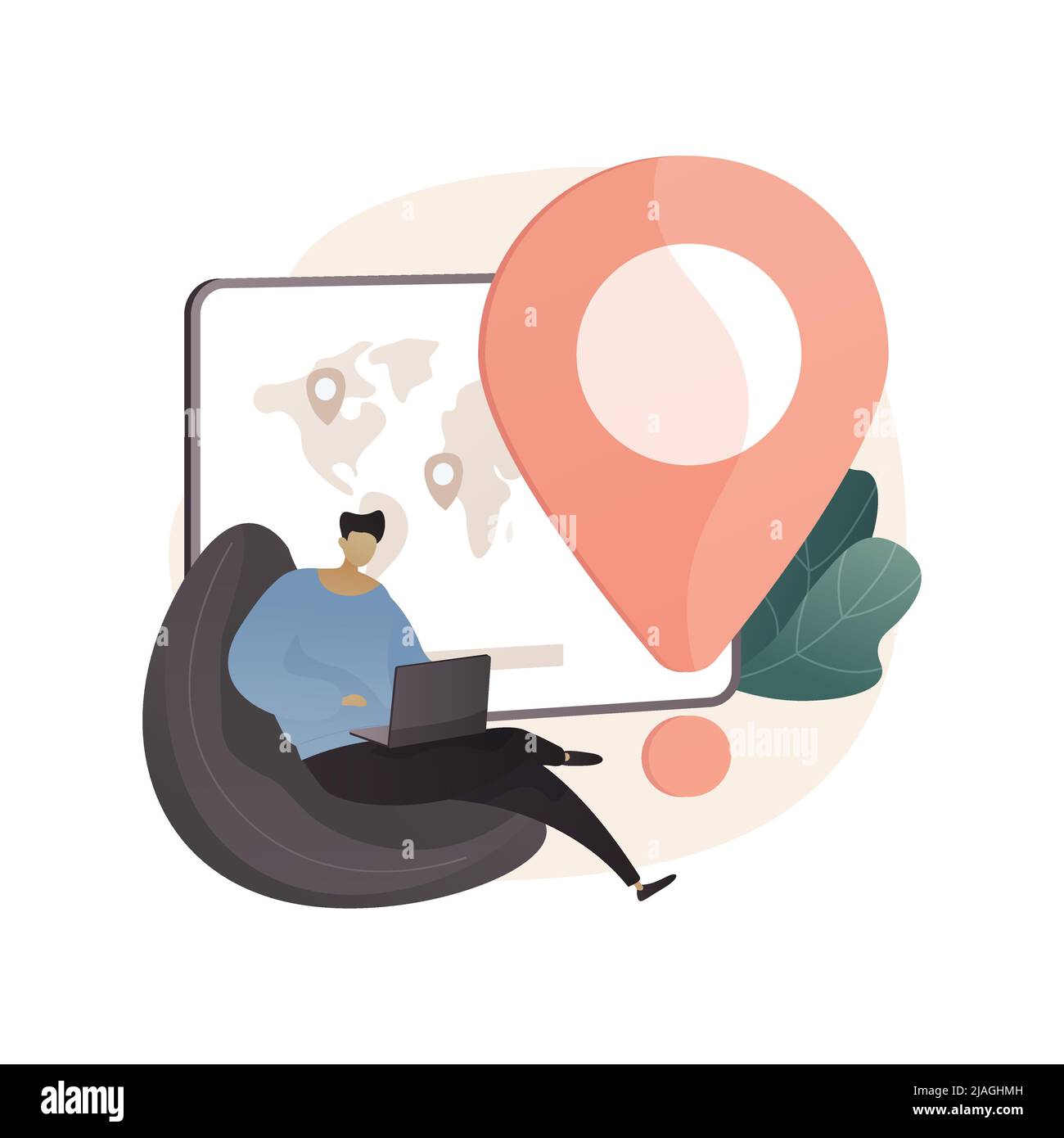 Remote worker abstract concept vector illustration Stock Vector Image ...