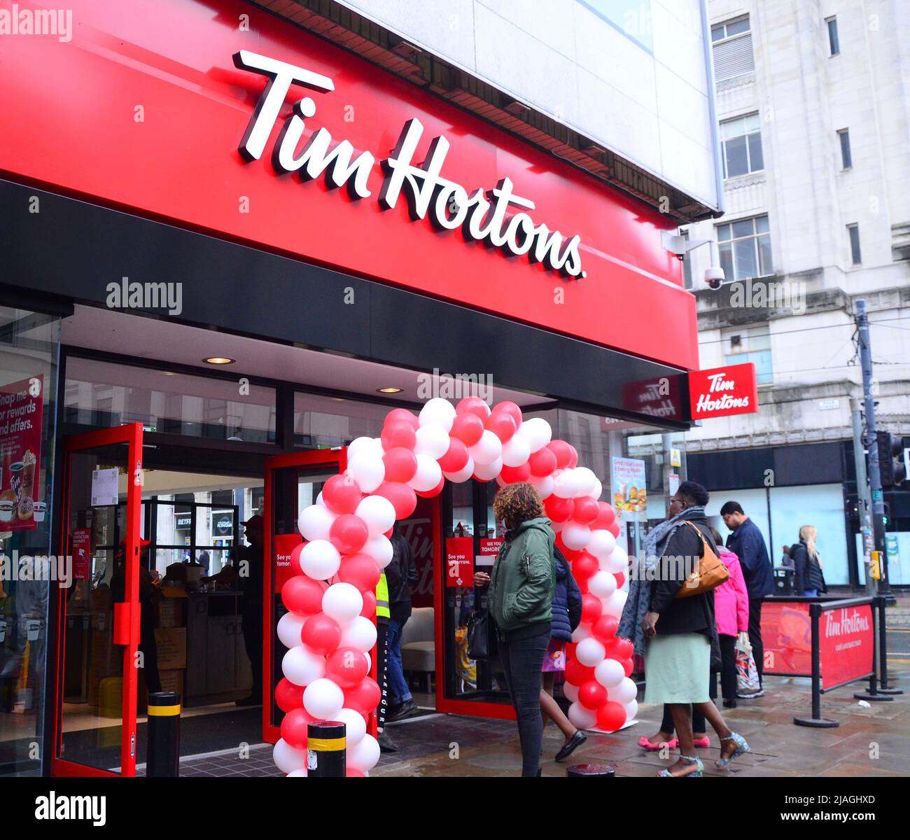 Manchester, UK, 30th May, 2022. A new branch of Tim Hortons, the ...