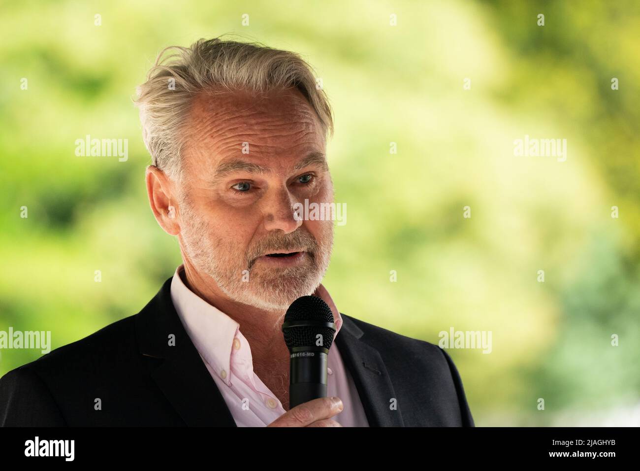 Arthur Callan relation to Shirley Nash gives a speech during a tree ...