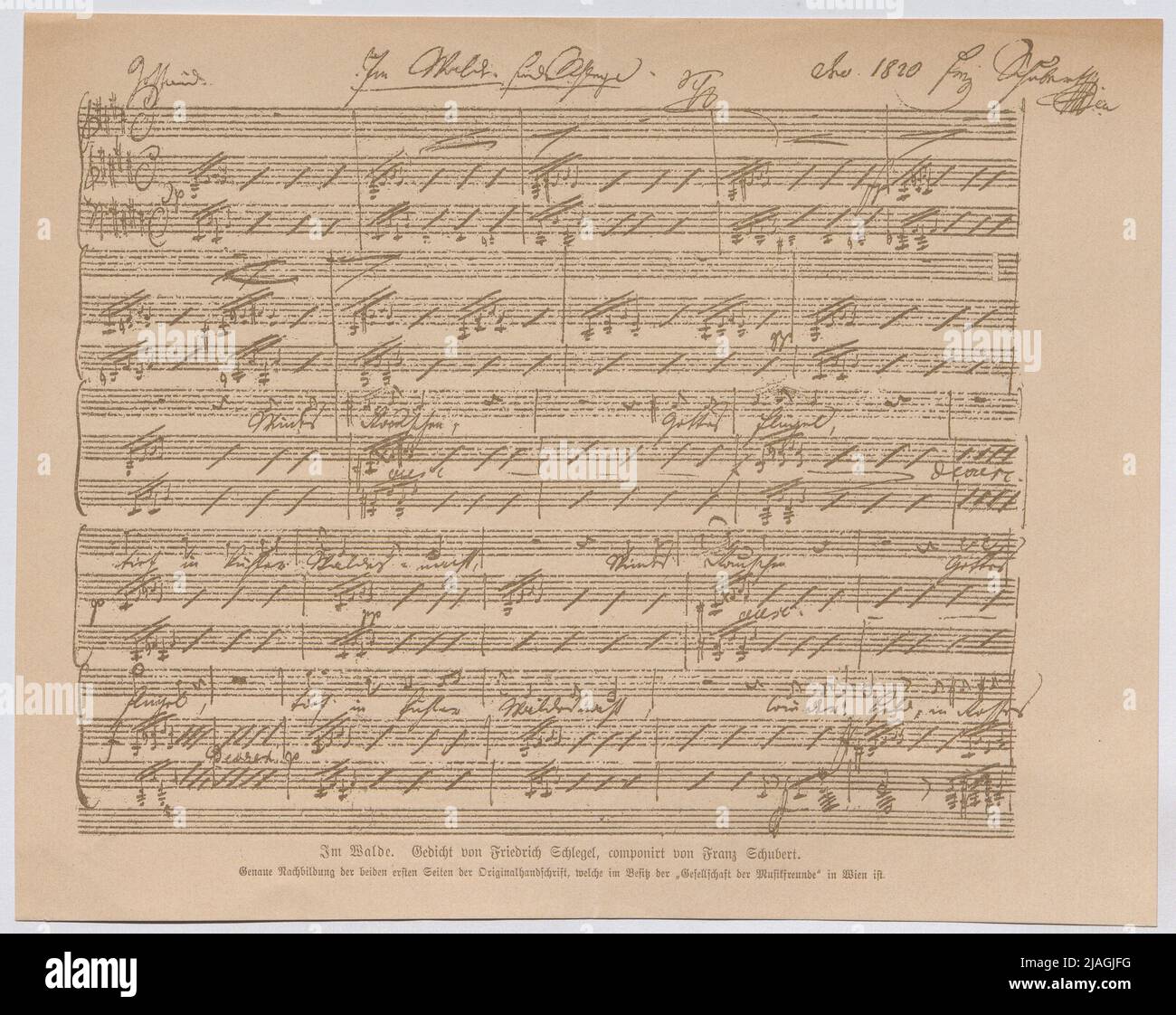 In the forest. Poem by Friedrich Schlegel, composed by Franz Schubert ...