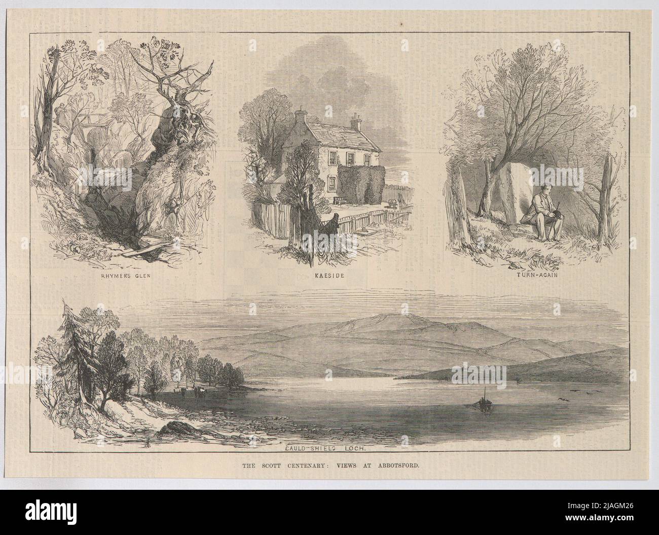 The Scott Centenary: Views at Abbotsford. Rhymers Glen; Kaeside; Turn ...