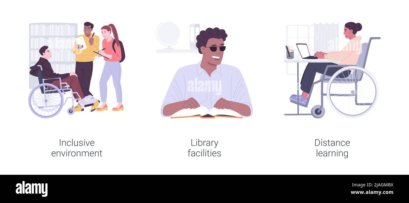 Accessibility and inclusion in education isolated cartoon vector ...