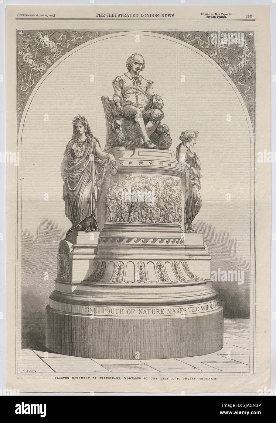 PLASTER MONUMENT OF SHAKSPEARE, MODELLED BY THE LATE J. E. THOMAS ...