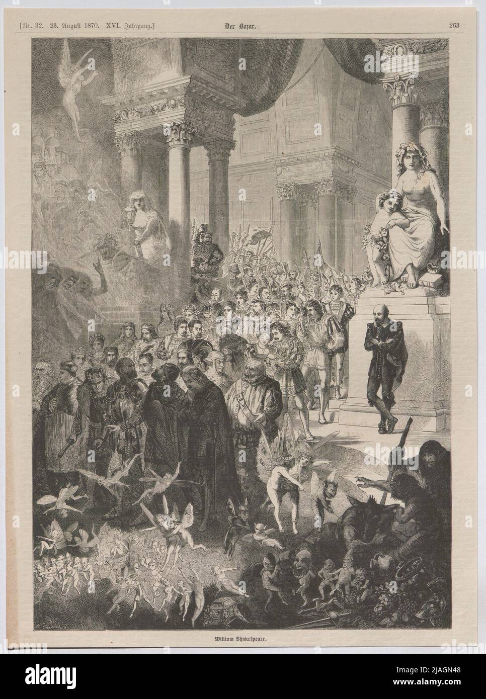 William Shakespeare. ". William Shakespeare with figures from his ...