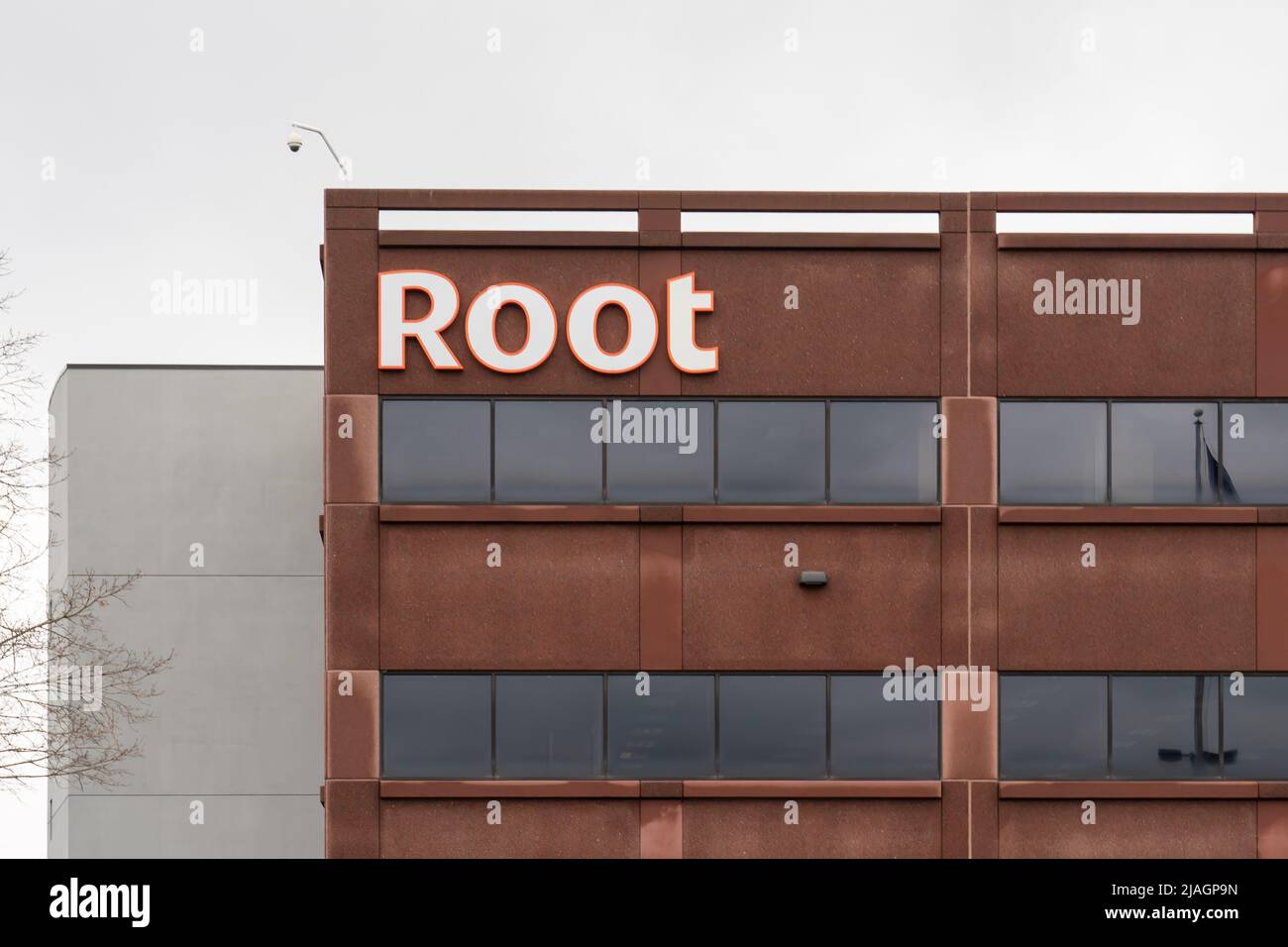 Root sign at their headquarters in Columbus, Ohio, USA Stock Photo - Alamy