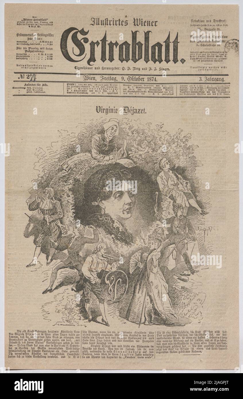 Virginie déjazet; Portrait and scenes of their roles (title page of ...