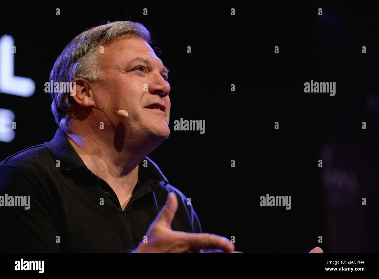 Hay-on-Wye, Wales, UK. 30th May, 2022. Ed Balls talks to Natalie Haynes ...