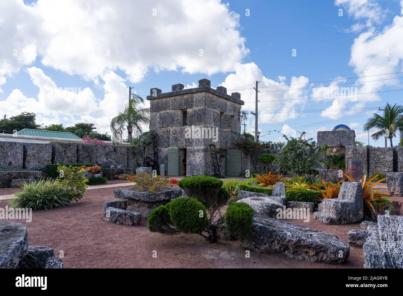 Homestead, FL, USA - January 1, 2022: Coral Castle Museum is shown in ...