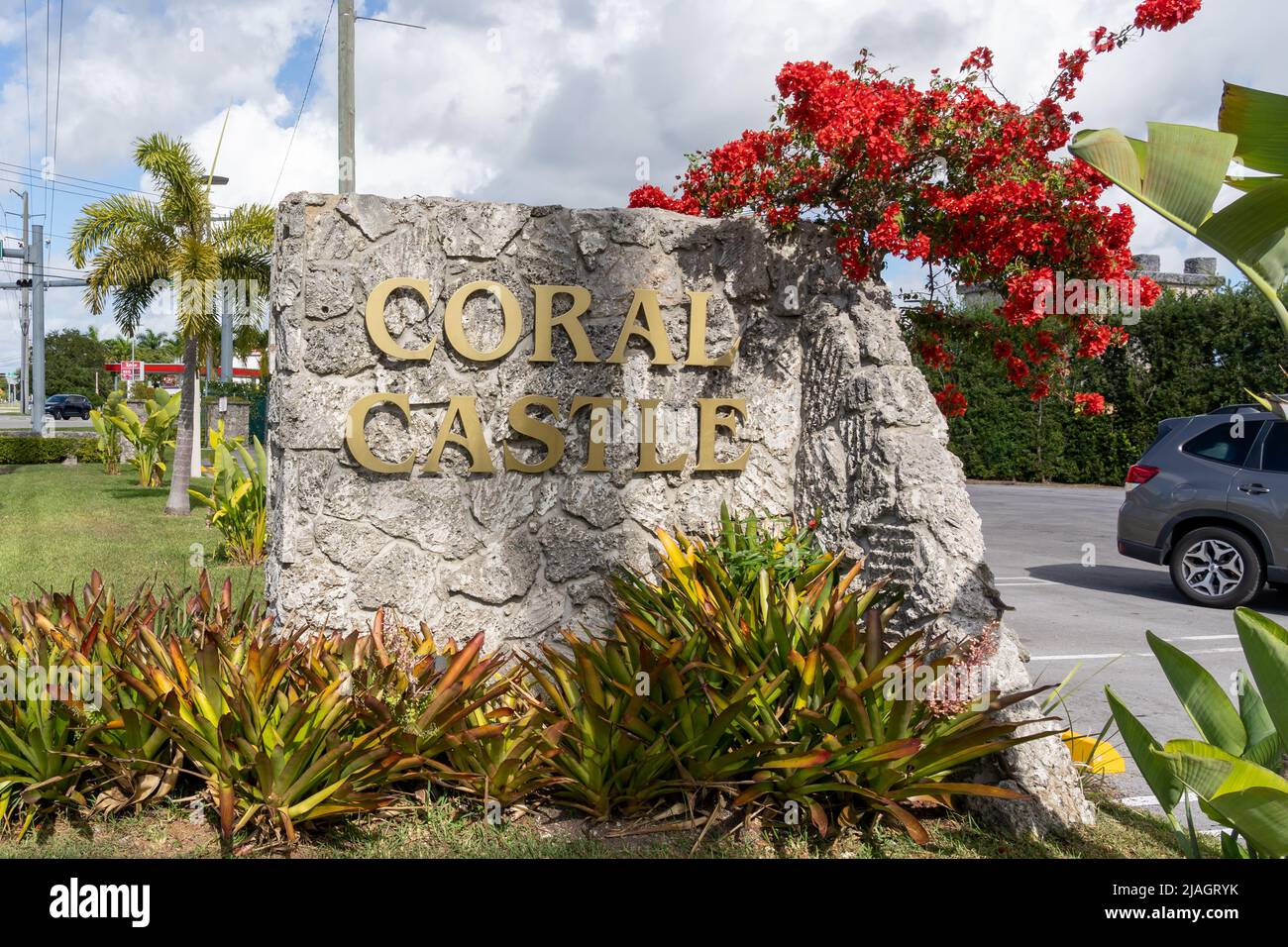 Homestead, FL, USA - January 1, 2022: Coral Castle Museum sign is shown ...