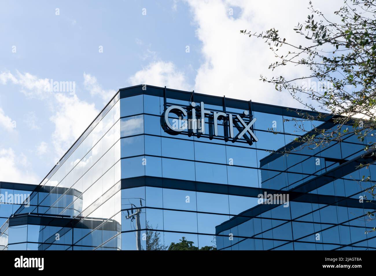 Fort Lauderdale, Florida, USA - January 2, 2022: Citrix sign on its ...