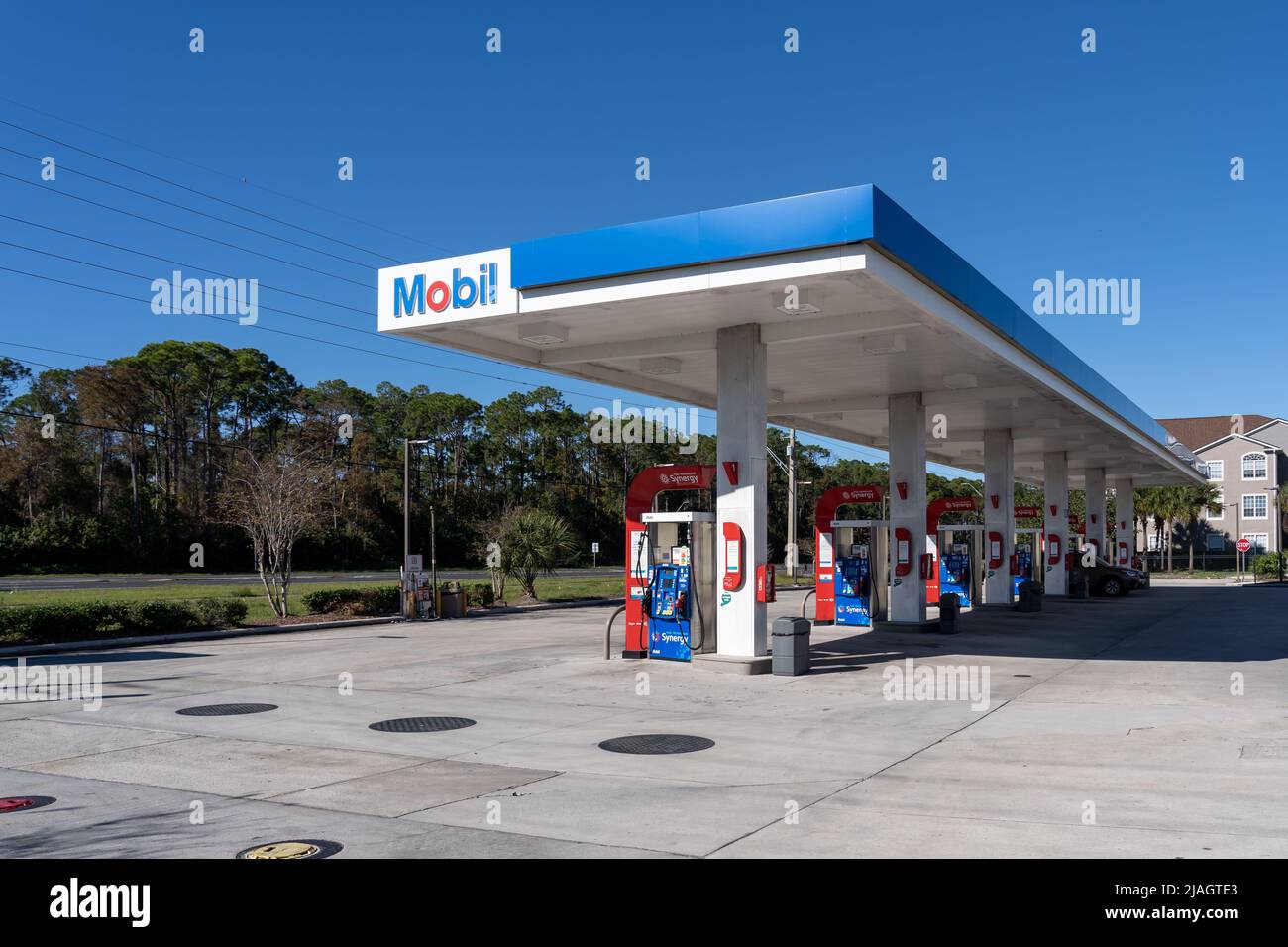 A Mobil gas station is shown in Orlando, Fl, USA Stock Photo - Alamy